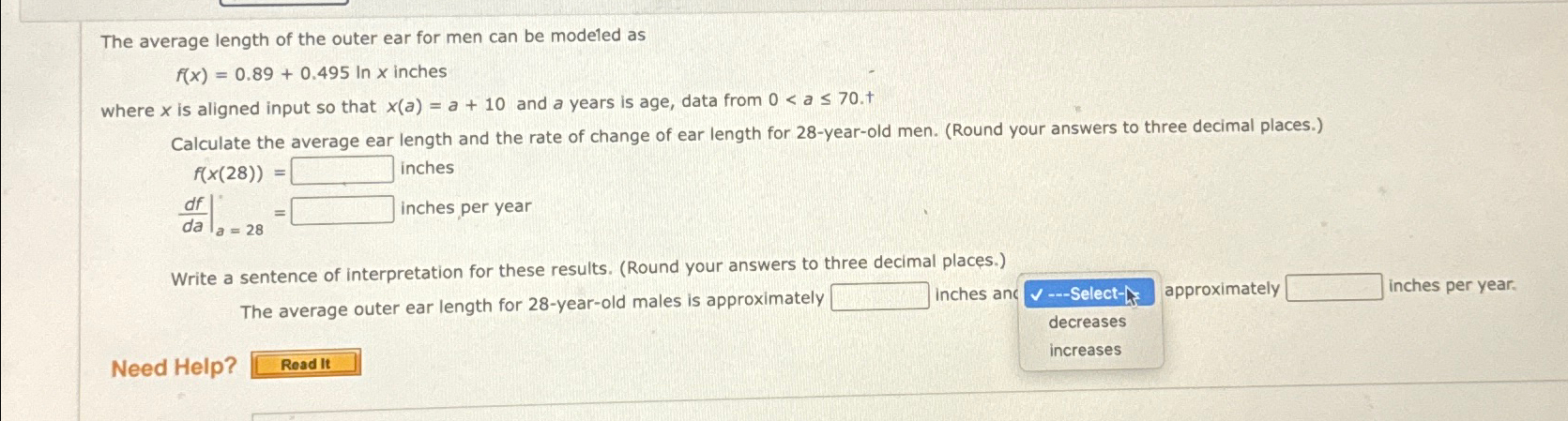 Solved The average length of the outer ear for men can be | Chegg.com