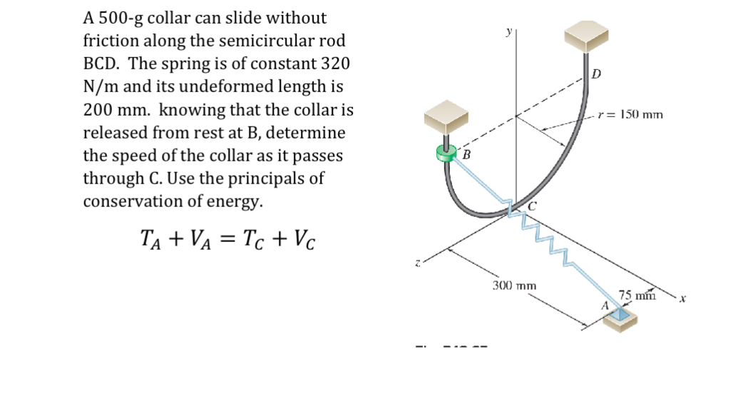 Solved A 500-g collar can slide without friction along the | Chegg.com