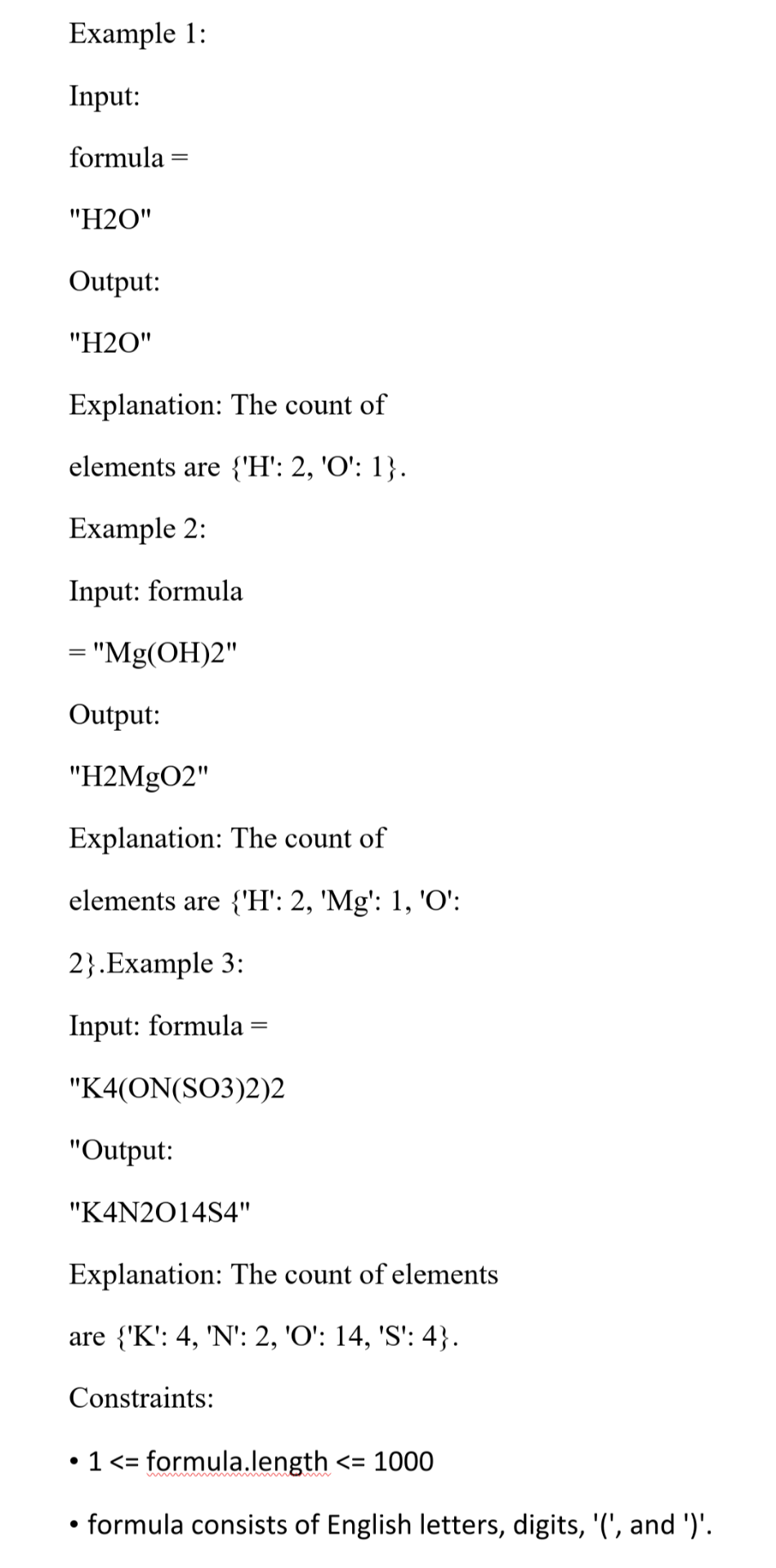 Solved 5. Number of Atoms using stack Given a string formula | Chegg.com