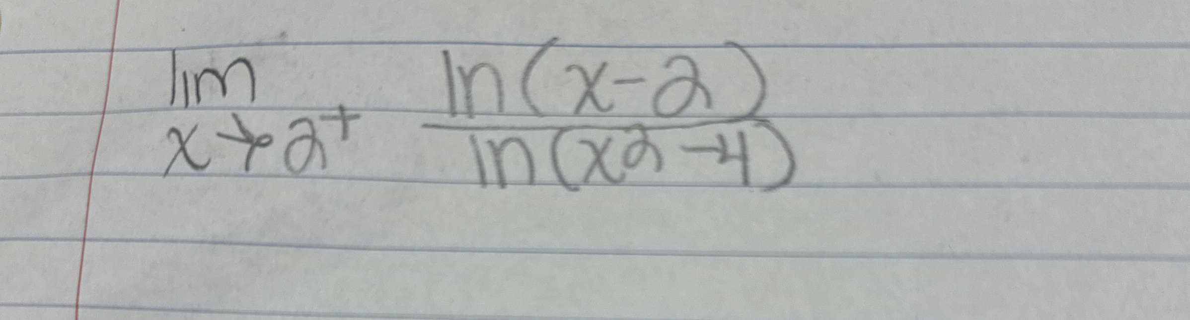limx→2+ln(x-2)ln(x2-4) ﻿Using L'Hopitals Rule | Chegg.com