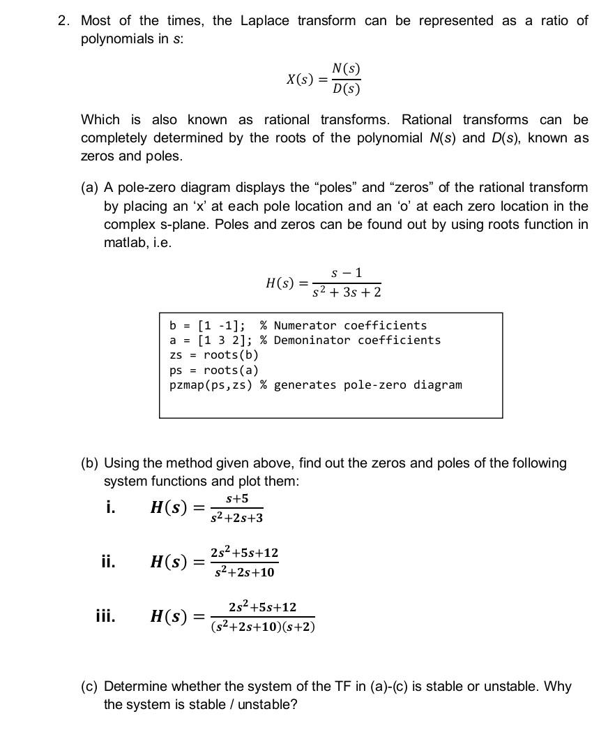 Solved 1 A Compute Laplace Transform Xtt By Using The 5540
