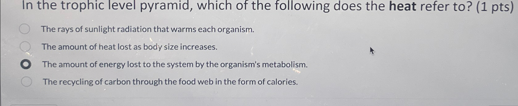 Solved In the trophic level pyramid, which of the following | Chegg.com