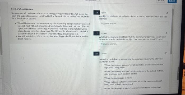 Solved Memory Management free list, next-fit block | Chegg.com