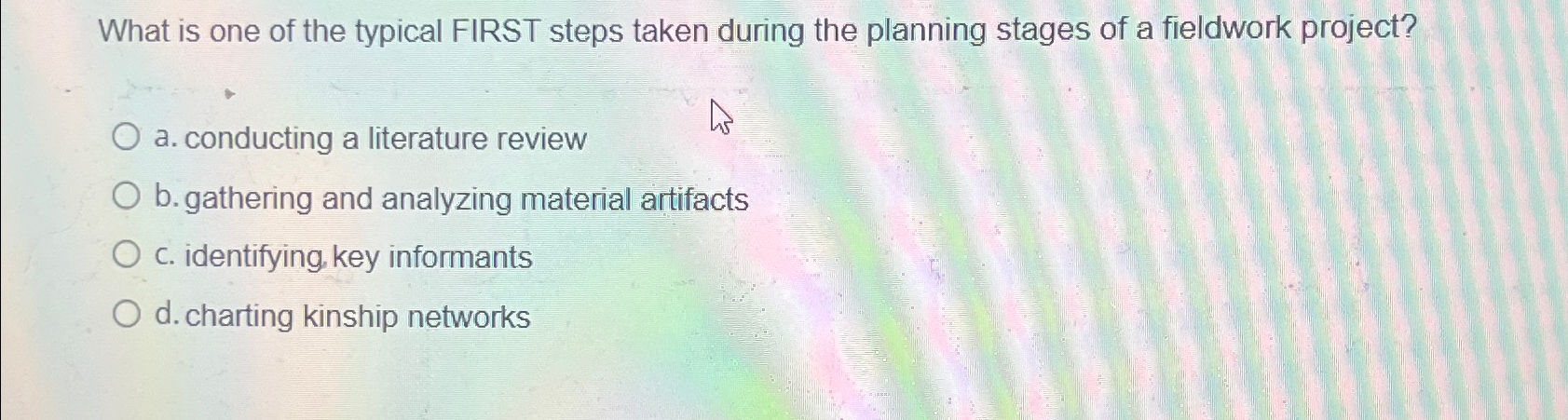 Solved What is one of the typical FIRST steps taken during | Chegg.com