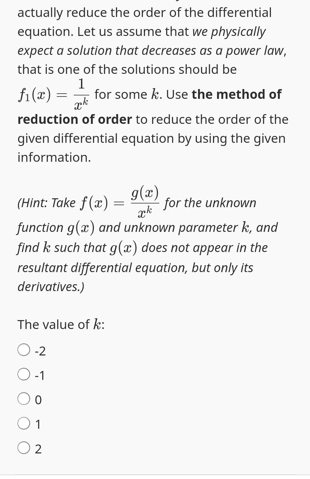 Solved actually reduce the order of the differential | Chegg.com