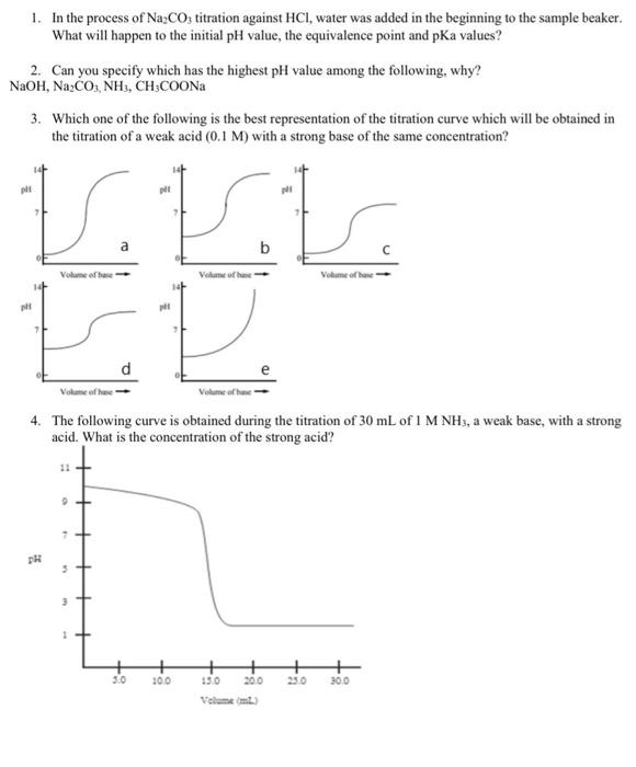 Solved 1. In the process of Na2CO3 titration against HCl, | Chegg.com