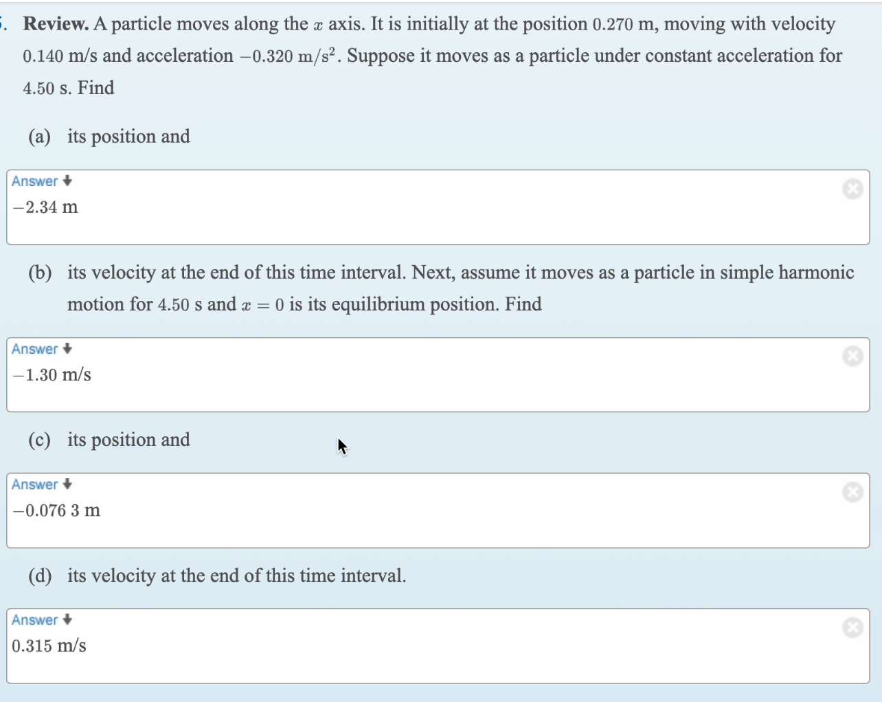 Solved Review. A particle moves along the x ﻿axis. It is | Chegg.com