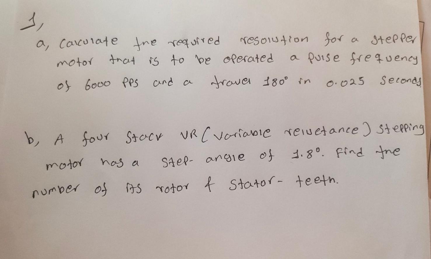 Solved 스 a, calculate the required resolution for Stepper | Chegg.com