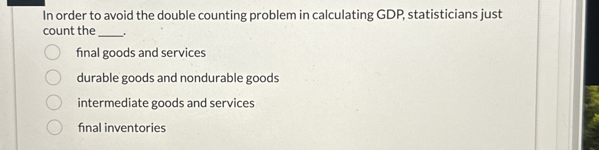 Solved In order to avoid the double counting problem in | Chegg.com