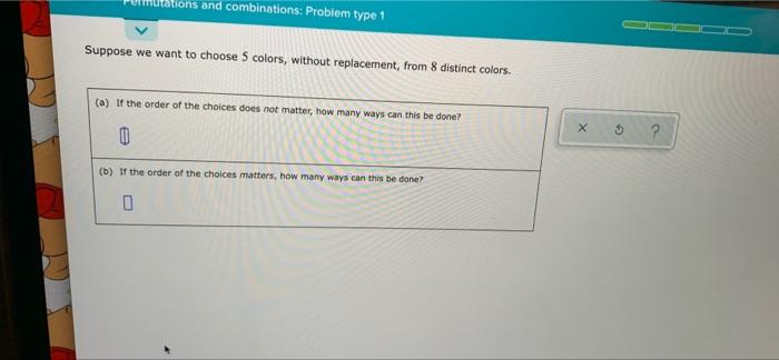Solved tions and combinations: Problem type 1 Suppose we | Chegg.com