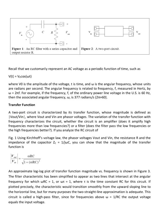 Solved Experiment #6- RC Circuits Objectives 1. In this lab | Chegg.com