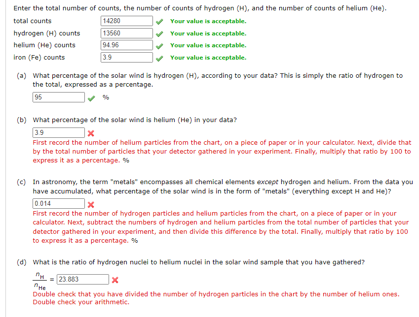 Solved Enter the total number of counts, the number of | Chegg.com