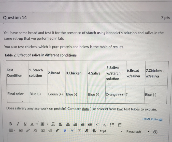 Solved Question 14 7 pts You have some bread and test it for | Chegg.com