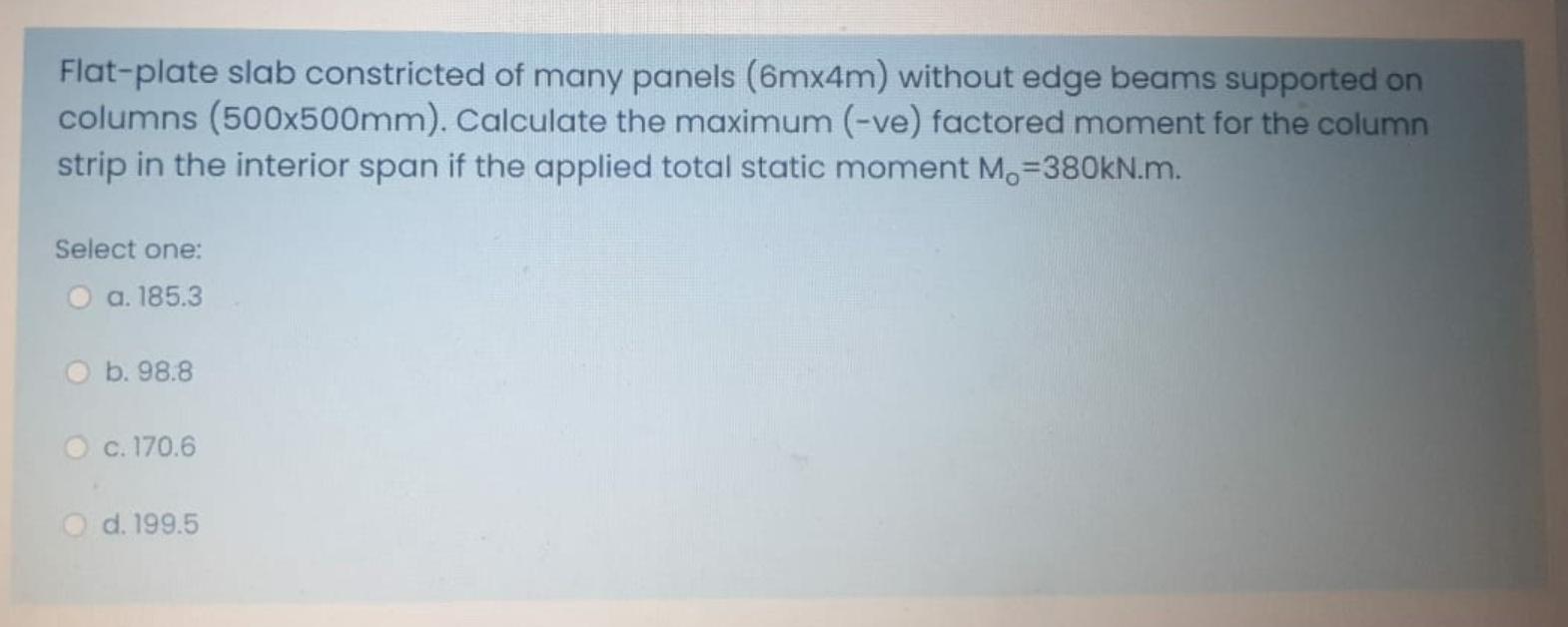 Solved Flat-plate slab constricted of many panels (6mx4m) | Chegg.com