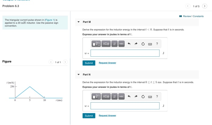 Solved Review Constants The triangular current pulse shown | Chegg.com