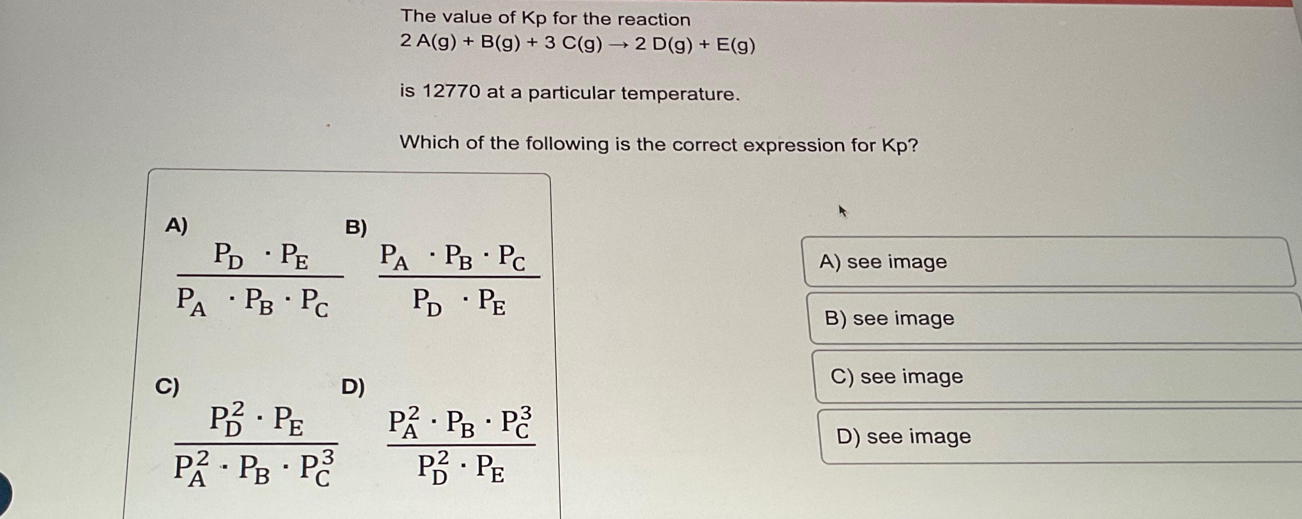 Solved The value of Kp ﻿for the | Chegg.com