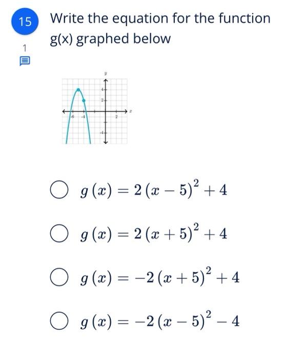 Solved 15 I Write The Equation For The Function G X Graphed