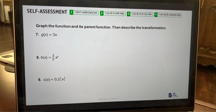 Solved Graph the function and its parent function. Then | Chegg.com