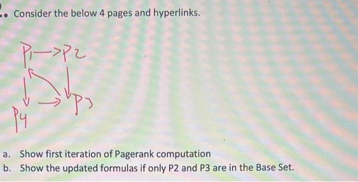 Solved Consider the below 4 pages and hyperlinks. a. Show | Chegg.com