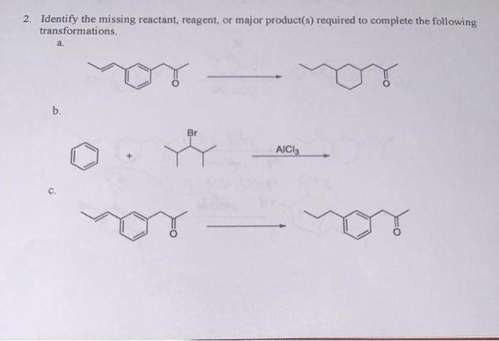 Solved Identify the missing reactant, reagent, or major | Chegg.com