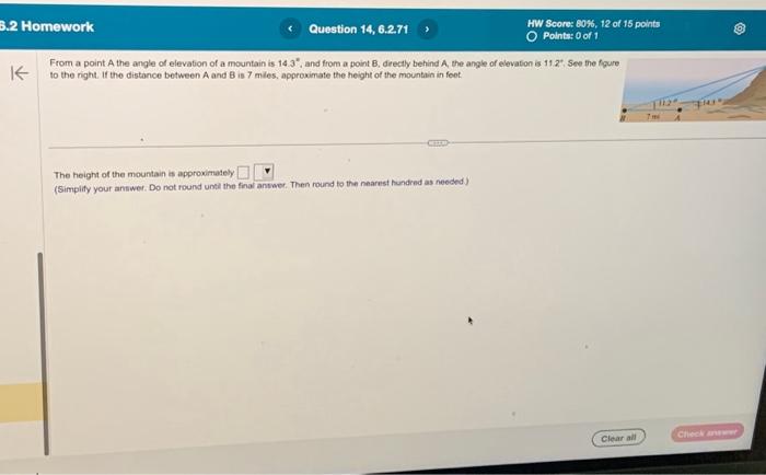 Solved 6.2 Homework Question 14, 6.2.71 > HW Score: 80%, 12 | Chegg.com