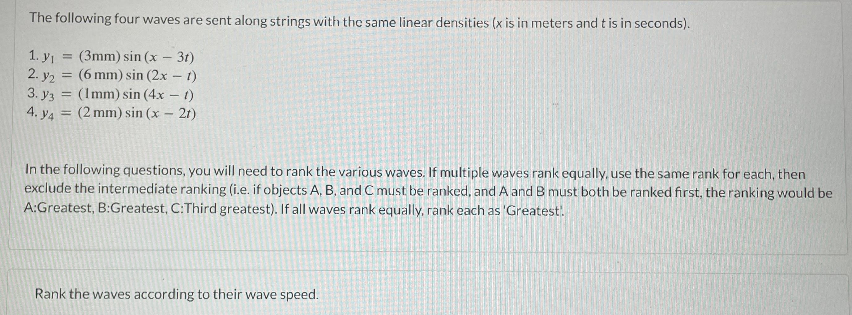 Solved The following four waves are sent along strings with | Chegg.com