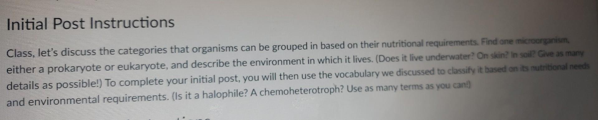 Solved Initial Post Instructions Class, let's discuss the | Chegg.com