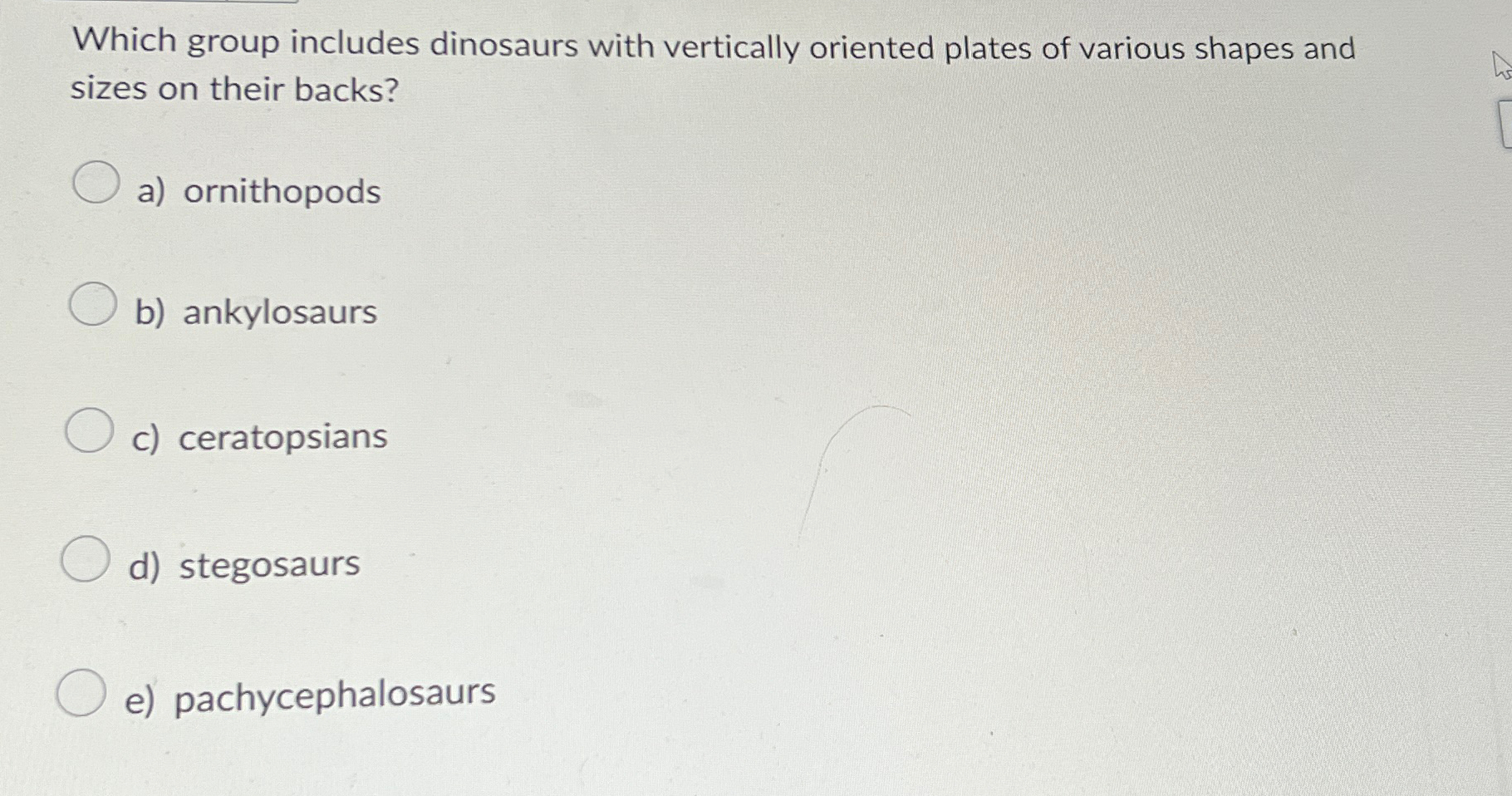 Solved Which group includes dinosaurs with vertically | Chegg.com