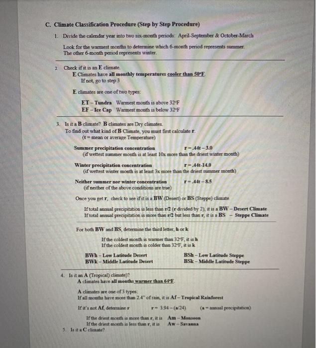 Solved LAB 6 - CLIMATE A. Climographs Climographs are a | Chegg.com