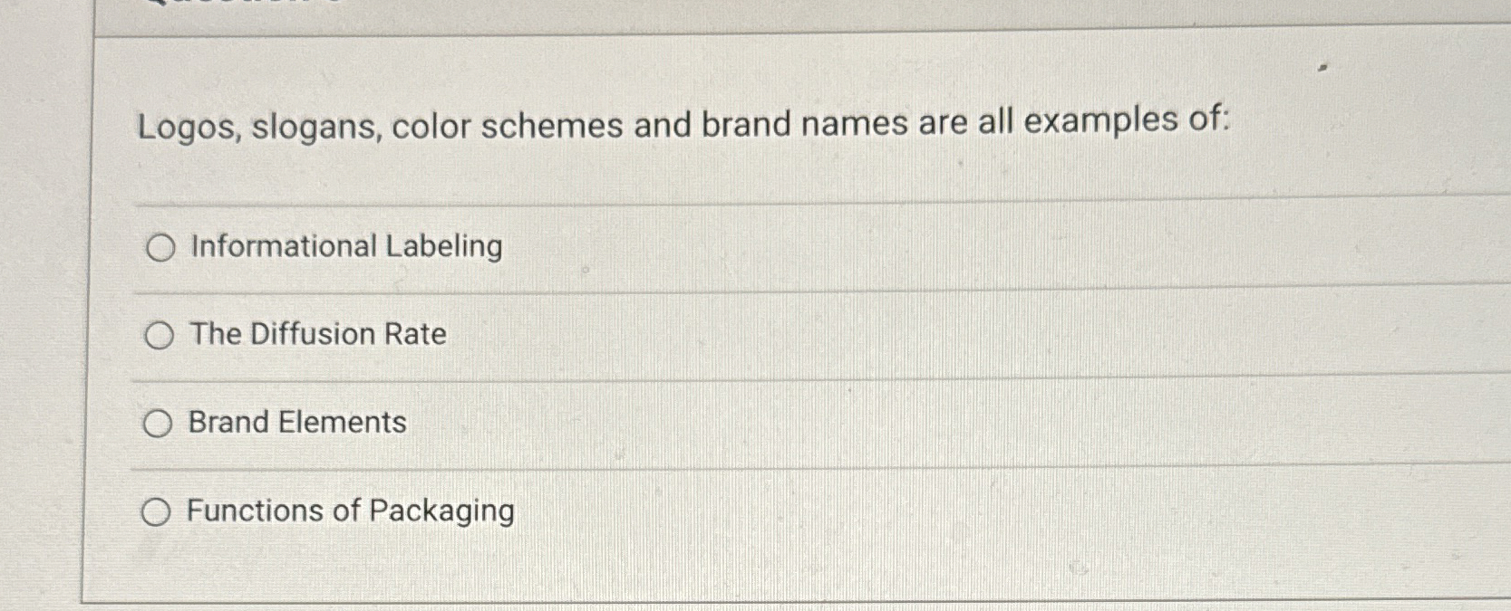 Solved Logos, slogans, color schemes and brand names are all | Chegg.com