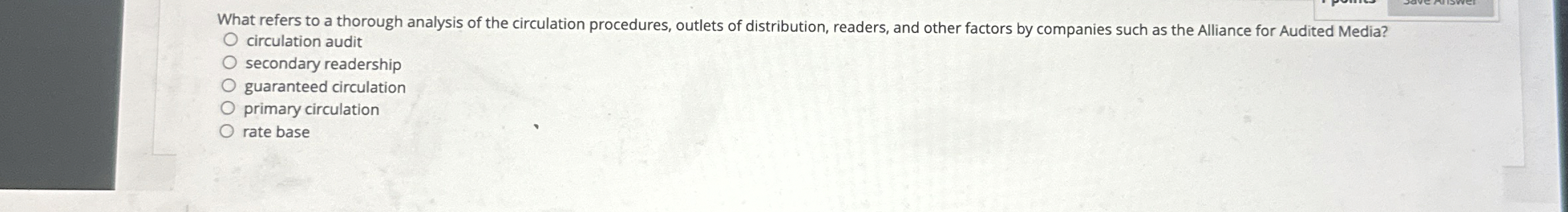Solved What refers to a thorough analysis of the circulation | Chegg.com