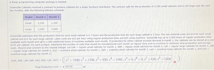 Solved A linear programming computer package is needed. two | Chegg.com