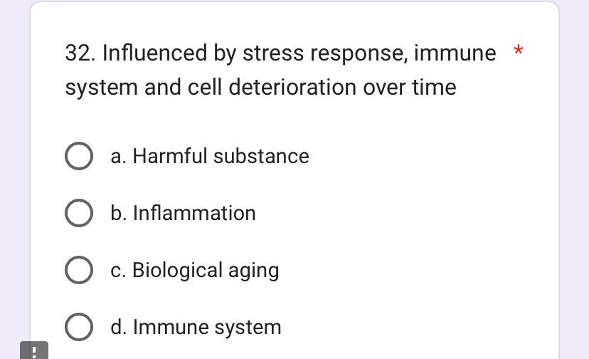 Solved Influenced by stress response, immune * ﻿system and | Chegg.com
