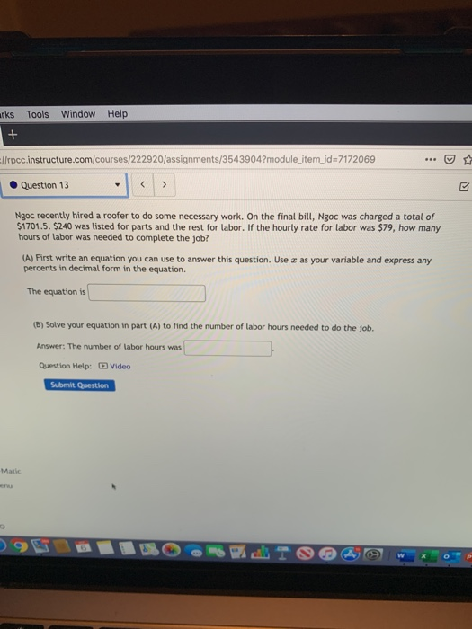 Solved arks Tools Window Help + ... | Chegg.com