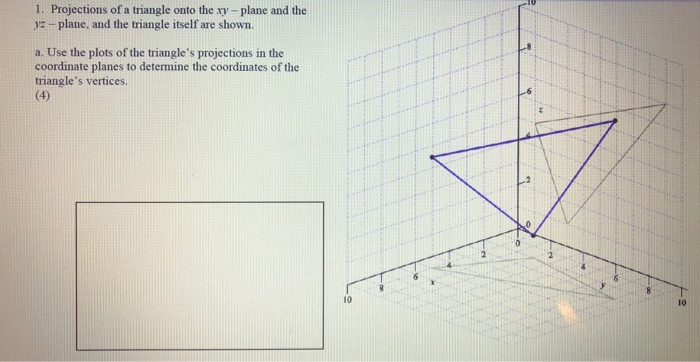 Solved 1. Projections of a triangle onto the xy - plane and | Chegg.com
