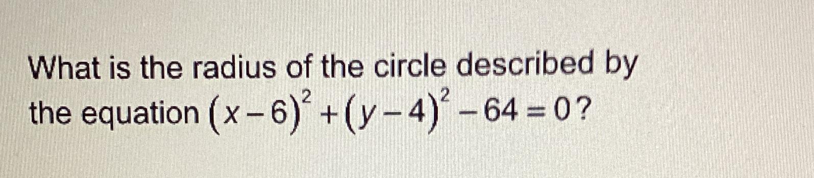 Solved What is the radius of the circle described by the | Chegg.com