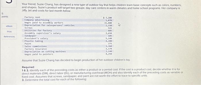 Solved 5 points eBook Print References Your friend, Suzie | Chegg.com