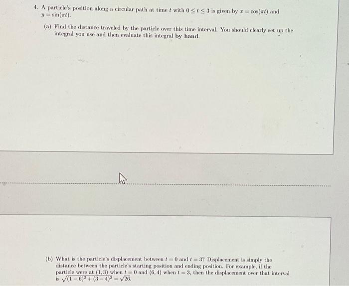 Solved 4. A particle's position along a circular path at | Chegg.com