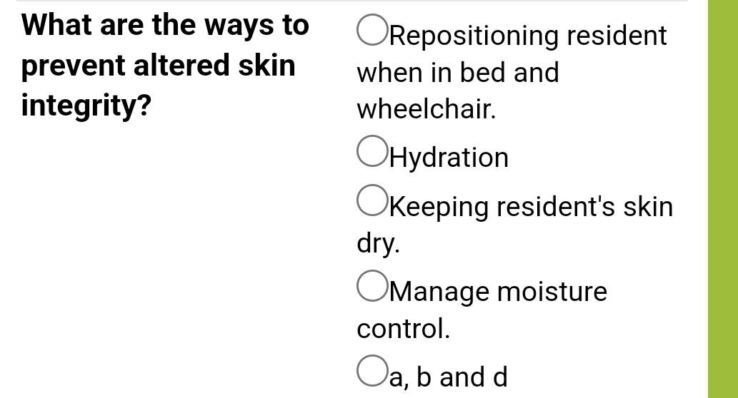 Solved What are the ways to prevent altered skin | Chegg.com