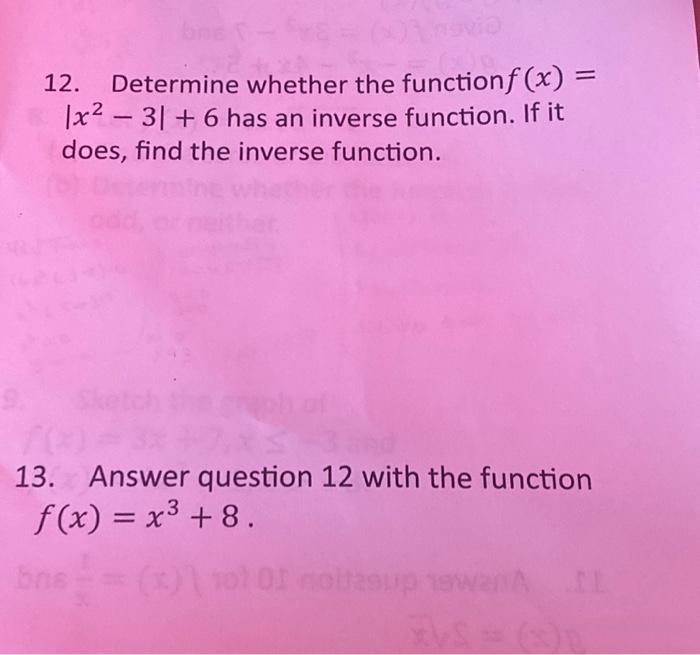 Solved 9 12. Determine whether the functionf(x) = |x² - 3| | Chegg.com
