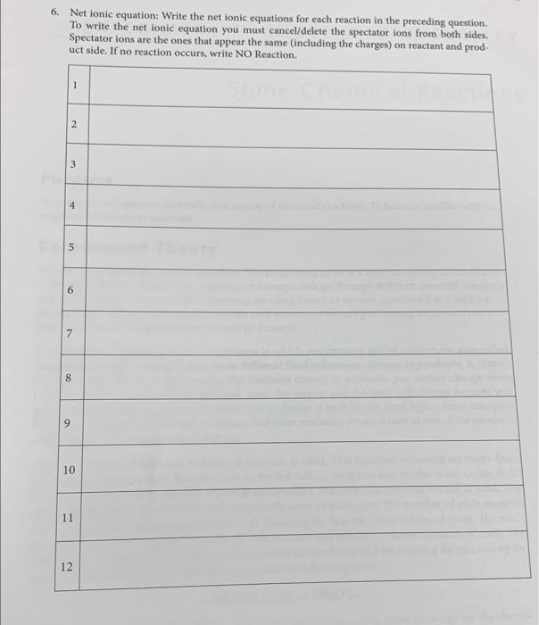Solved EXPERIMENT 7 Single and Double Displacement Chemical | Chegg.com