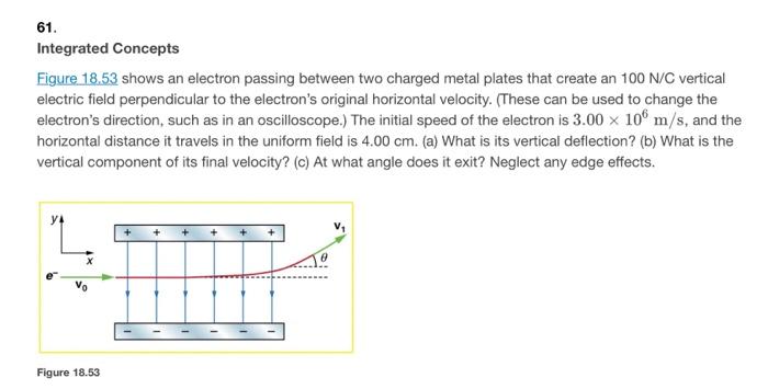 Solved 61. Integrated Concepts Figure 18.53 shows an | Chegg.com