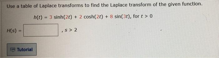Solved Use a table of Laplace transforms to find the Laplace | Chegg.com