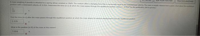 Solved differential equations appreciate the help | Chegg.com