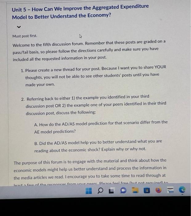 Solved - Unit 5 - How Can We Improve the Aggregated | Chegg.com