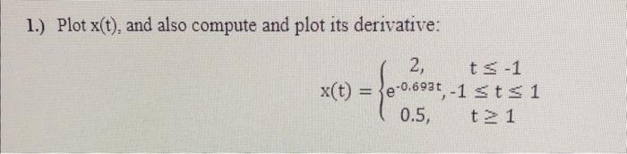 Solved 1.) Plot x(t), and also compute and plot its | Chegg.com