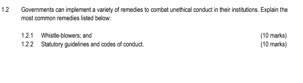 Solved 1.2 ﻿Governments can implement a variety of remedies | Chegg.com