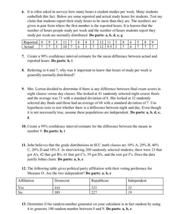 Solved a) Be sure to check all criteria in each problem for | Chegg.com