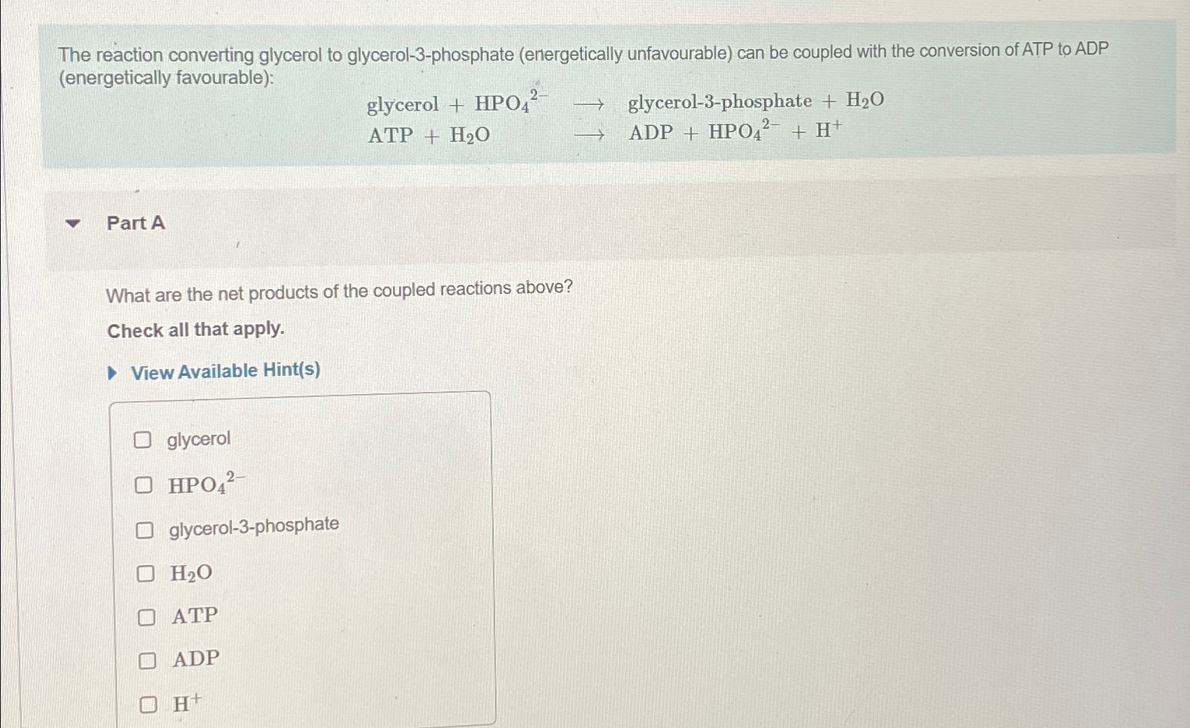 Solved The reaction converting glycerol to | Chegg.com