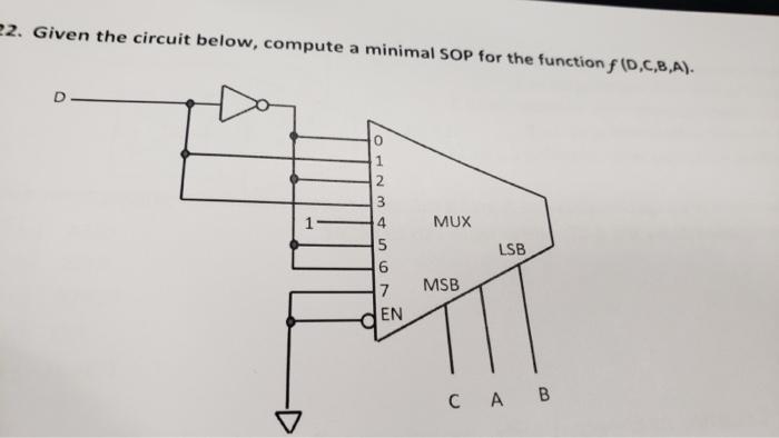 Solved 2. Given the circuit below, compute a minimal SOP for | Chegg.com